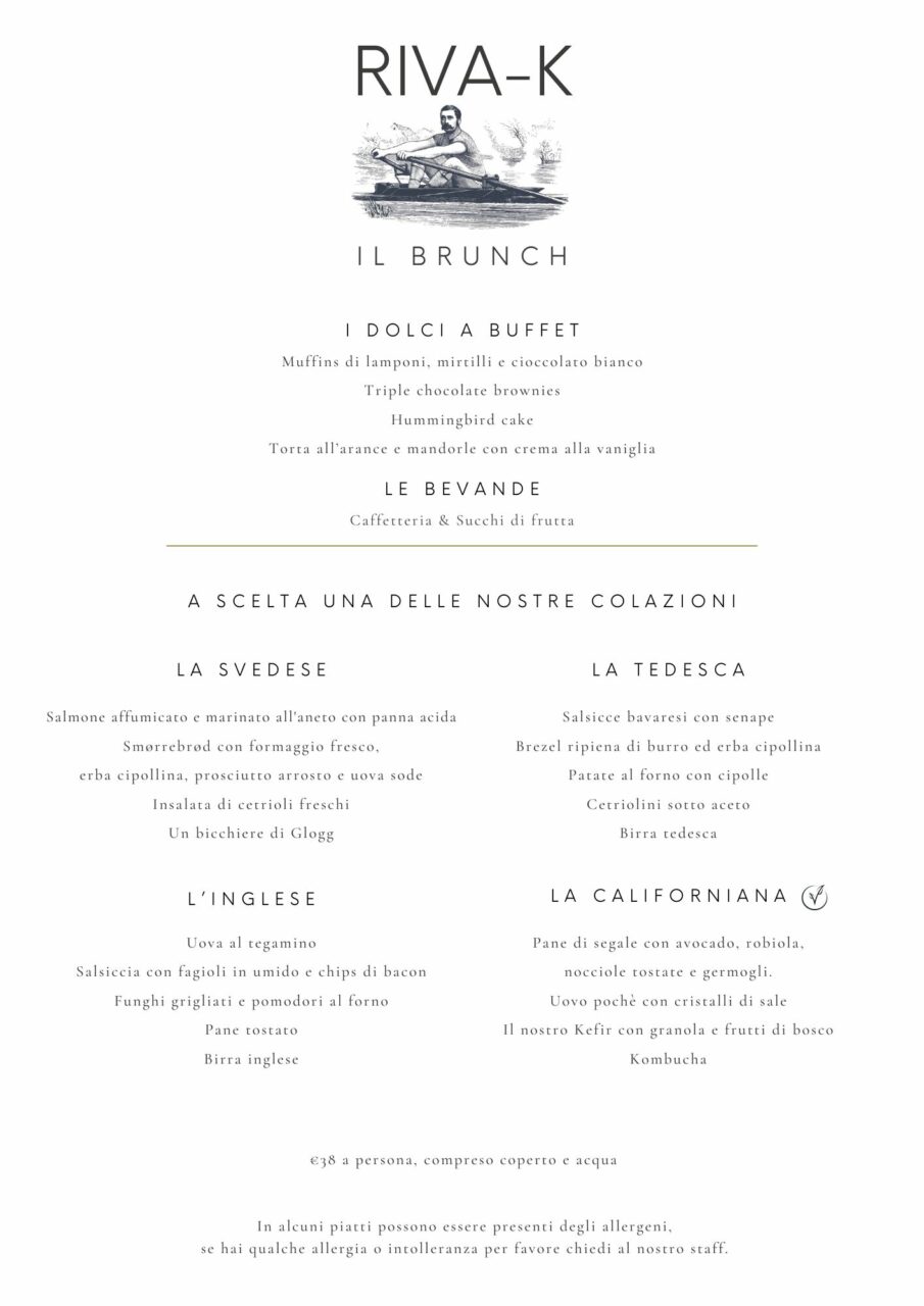 Il brunch - menù - Riva Lofts
